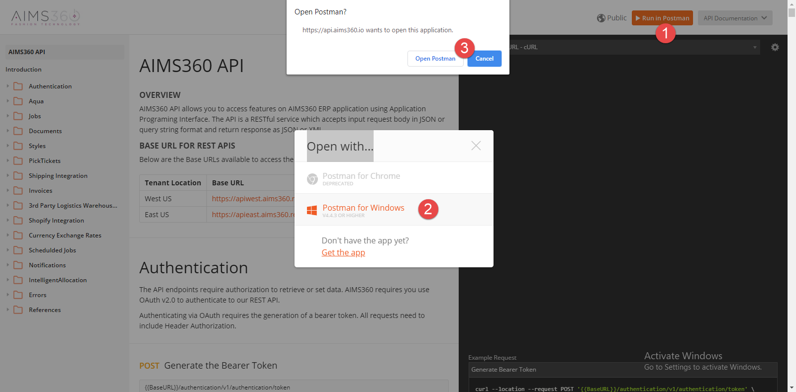 AIMS360 Fashion ERP API